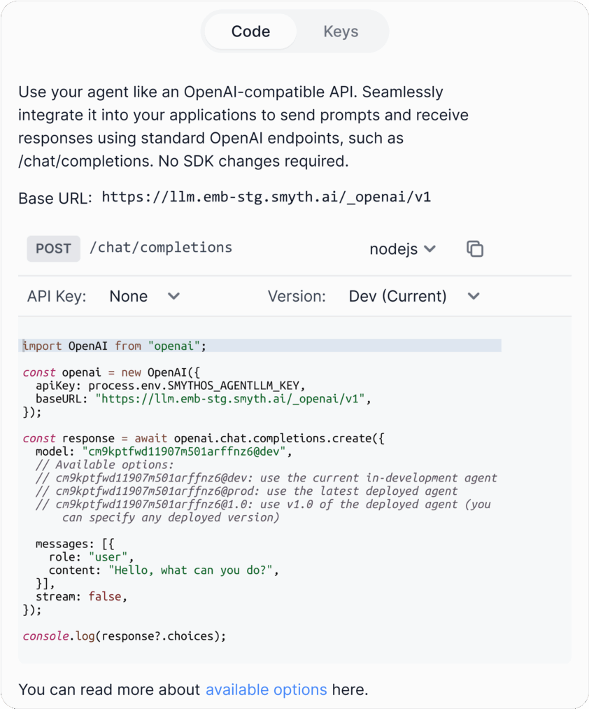 SmythOS - Agent Deployments