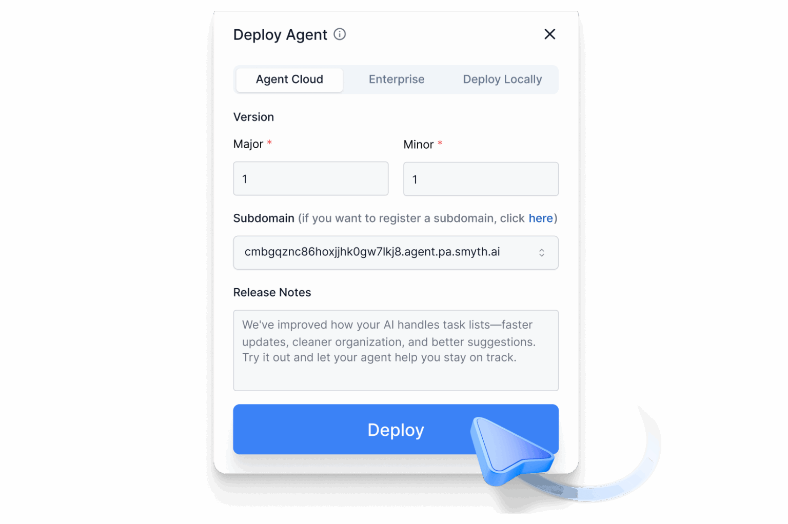 SmythOS - Agent Deployments