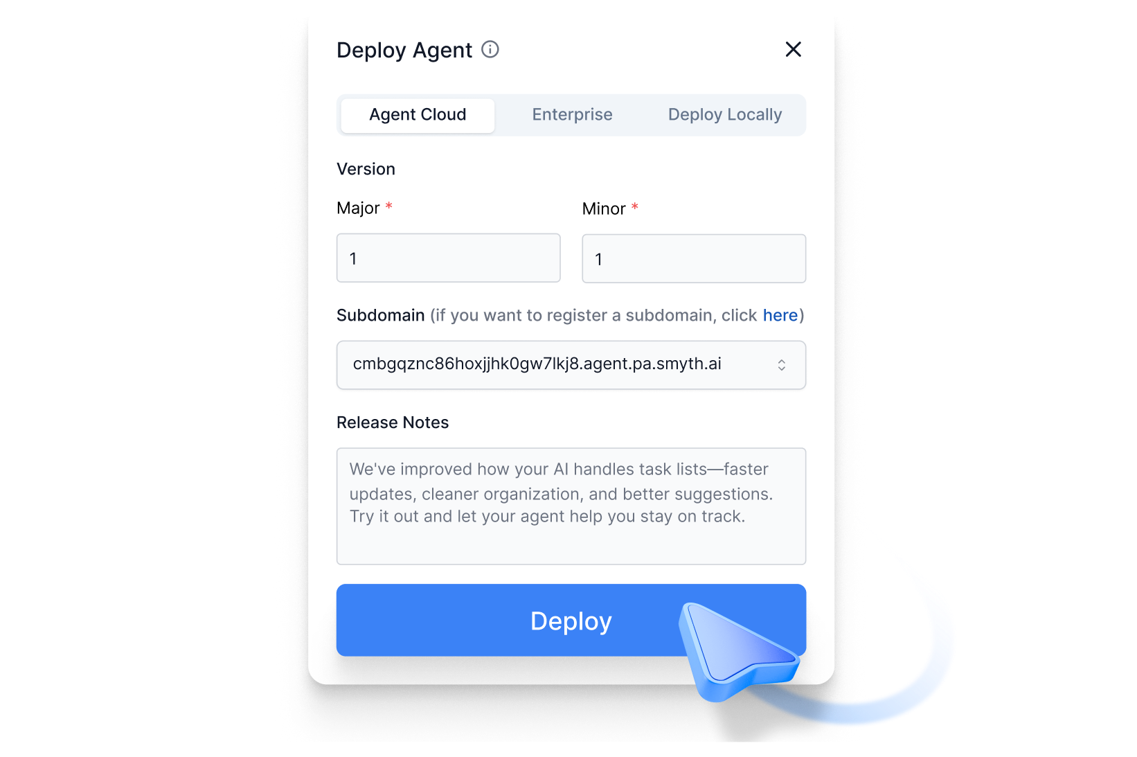 SmythOS - Agent Deployments